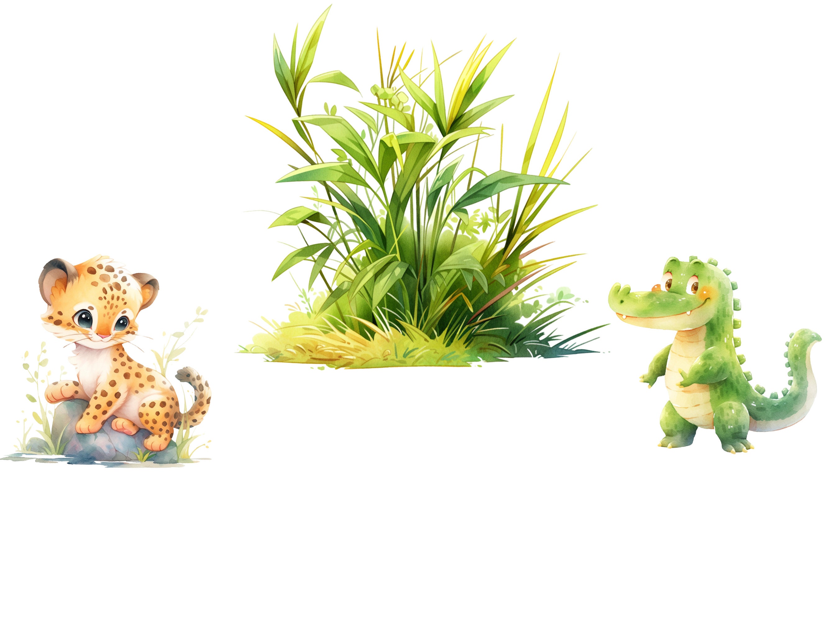 Cute Baby Safari Animals Clipart Png, Safari Animal Svg, Jungle Clipart ...