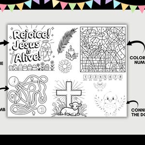 Printable Christian Easter Placemat, Bible Word Search, Fun Games ...