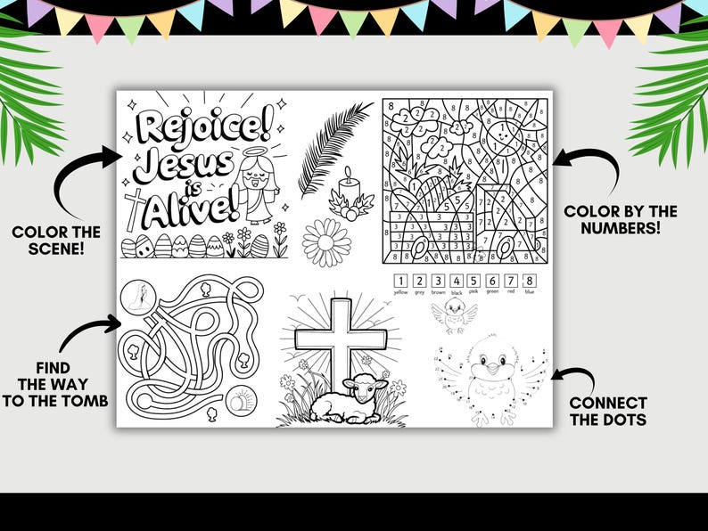 Printable Christian Easter Placemat, Bible Word Search, Fun Games ...