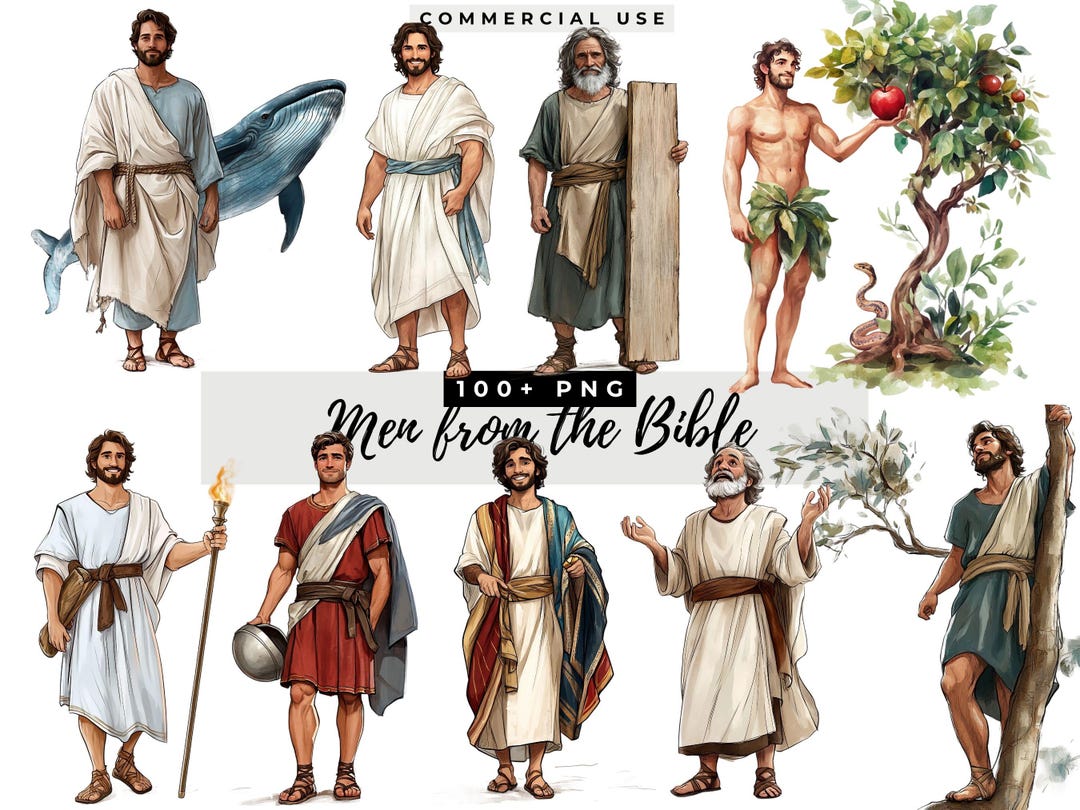 Biblical Characters Clipart Bundle, Bible Stories, Religious Digital ...