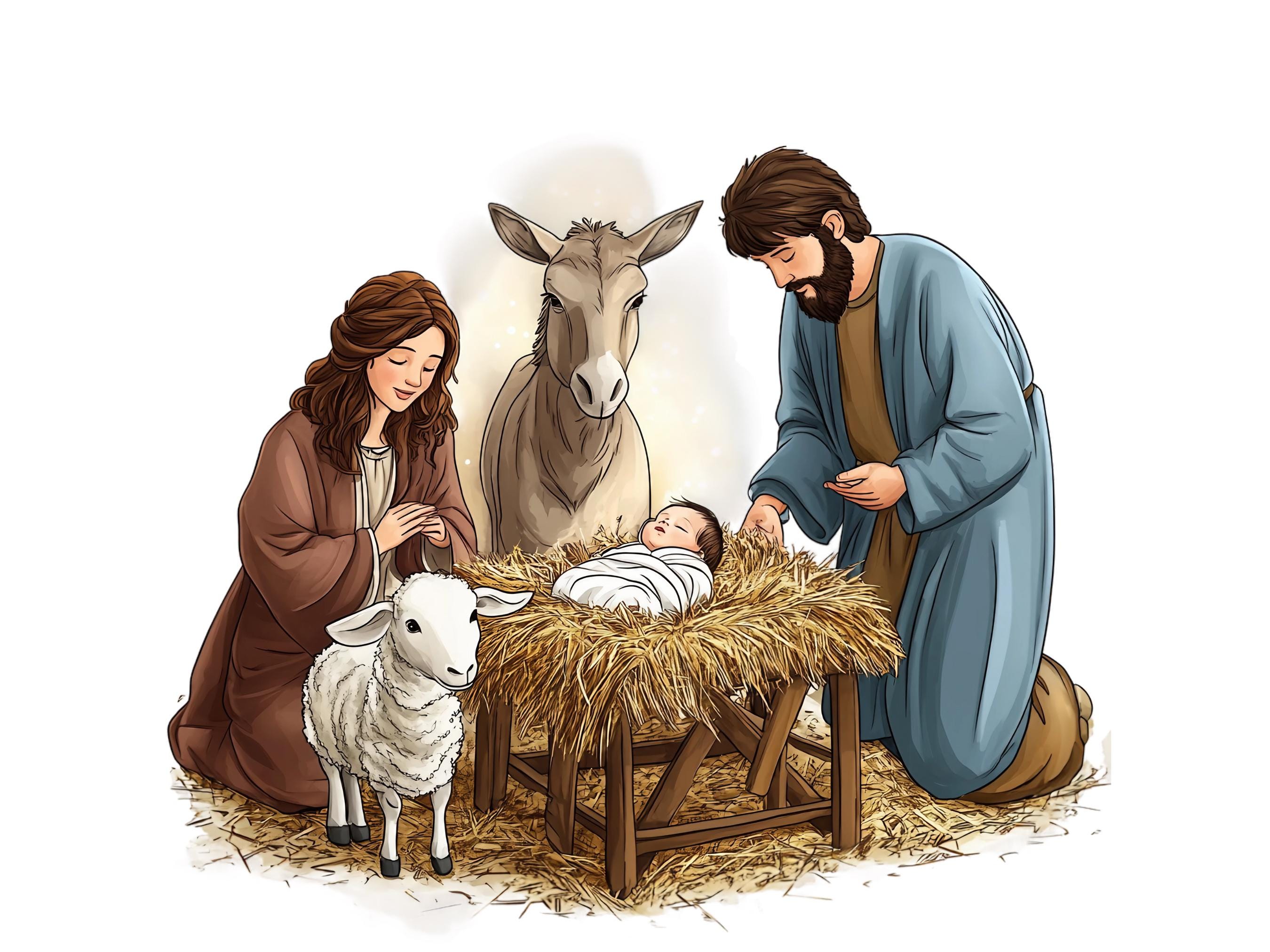 Baby Jesus Nativity Clipart,bible Story Clipart Bundle, Biblical ...