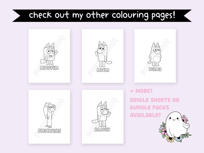 Chattermax Colouring Page Bluey Digital Instant Download - Etsy