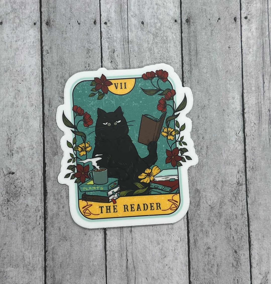 Black Cat Tarot Card Sticker the Reader Witchy Bookish Gift - Etsy