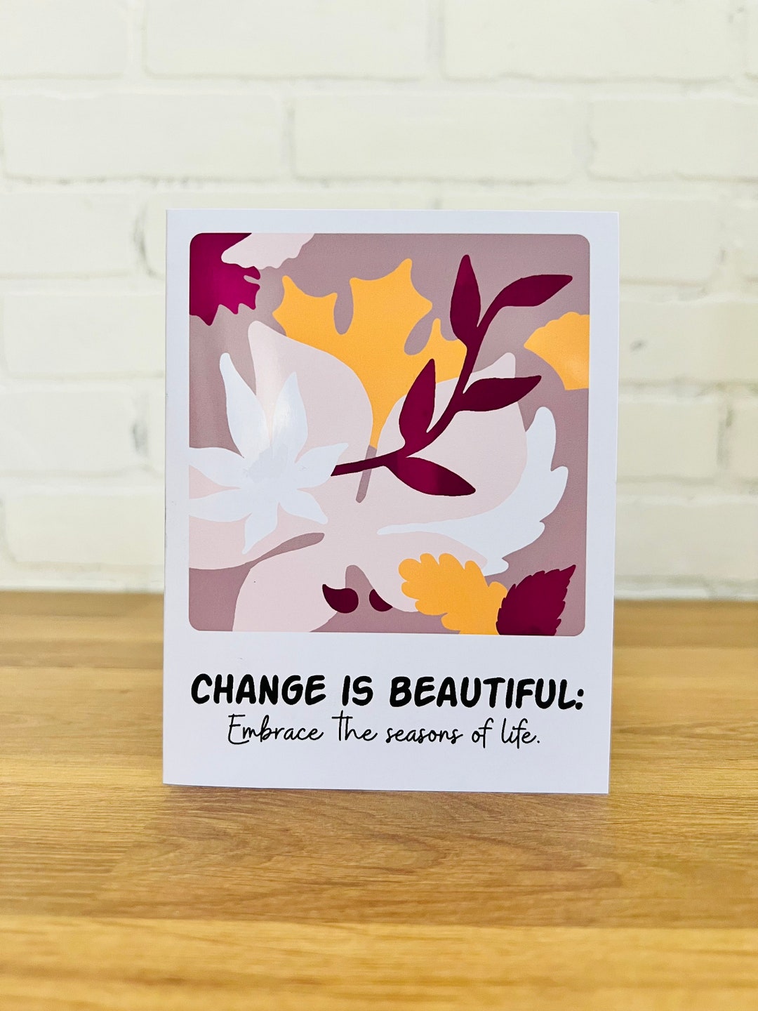 CHANGE IS BEAUTIFUL Card Fall Leaves Colorful Leaves Fall - Etsy