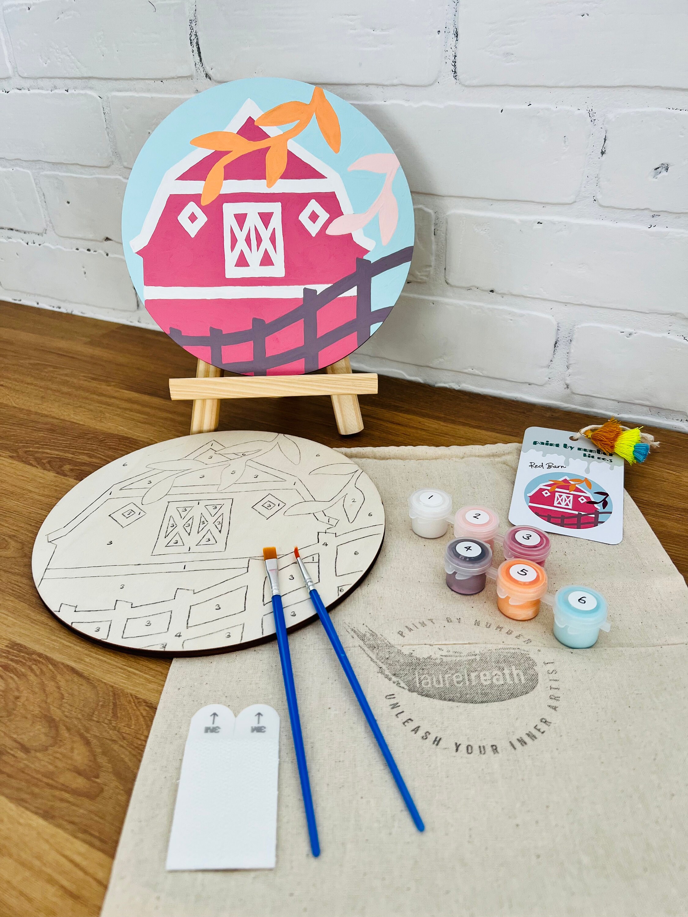 RED BARN Paint by Number, Kit Diy, DIY Craft Kit, Paint Kit, Barn, Fall ...