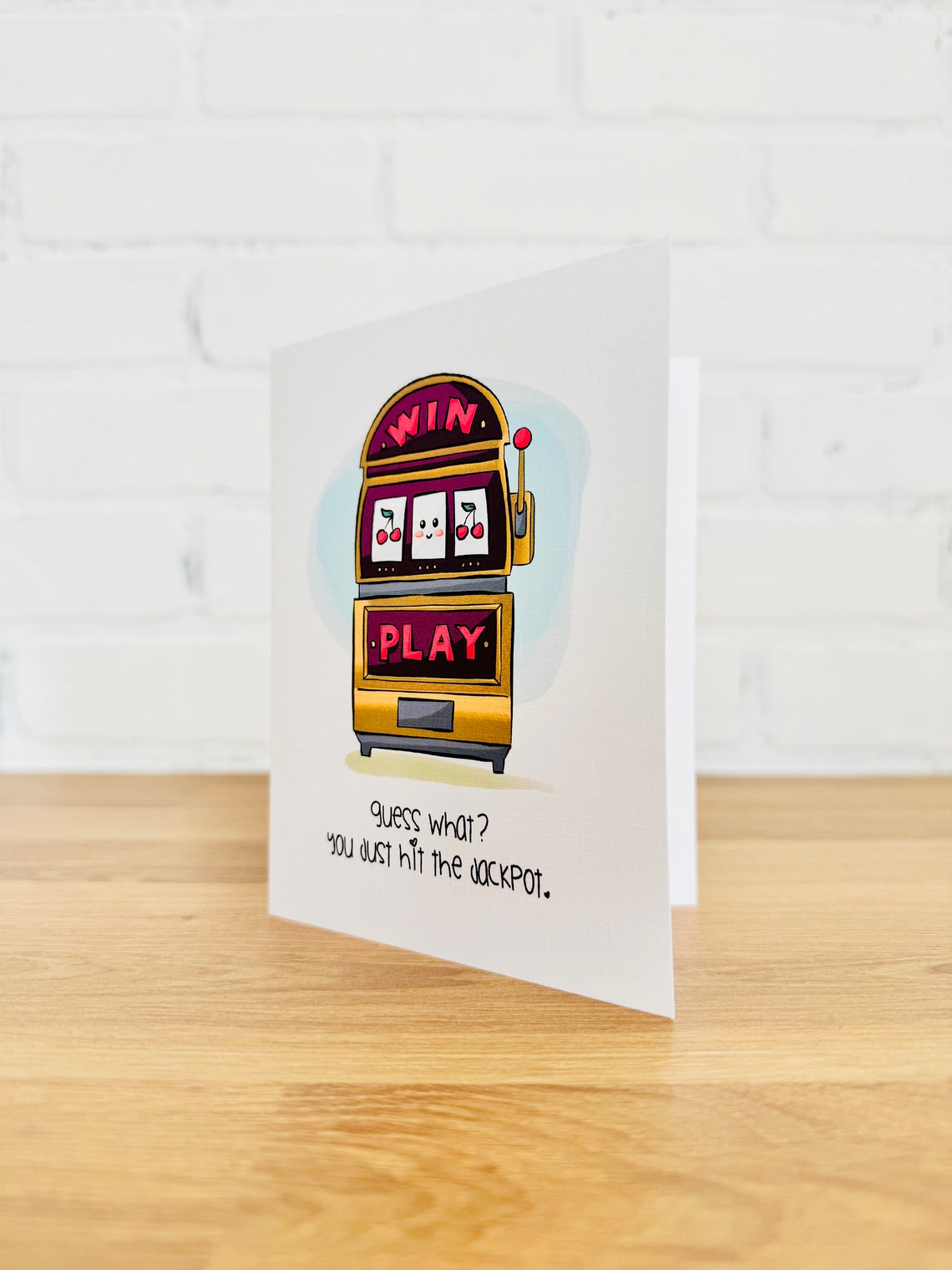 Lucky Jackpot Card: Slot Machine Greeting, Vegas Style - Etsy