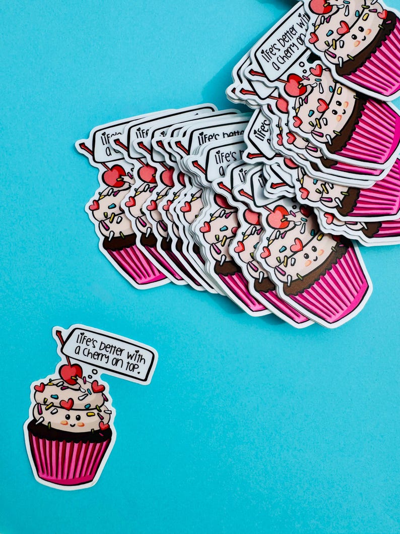 Cupcake Sticker: Sweet Dessert Die Cut Vinyl Decal - Etsy