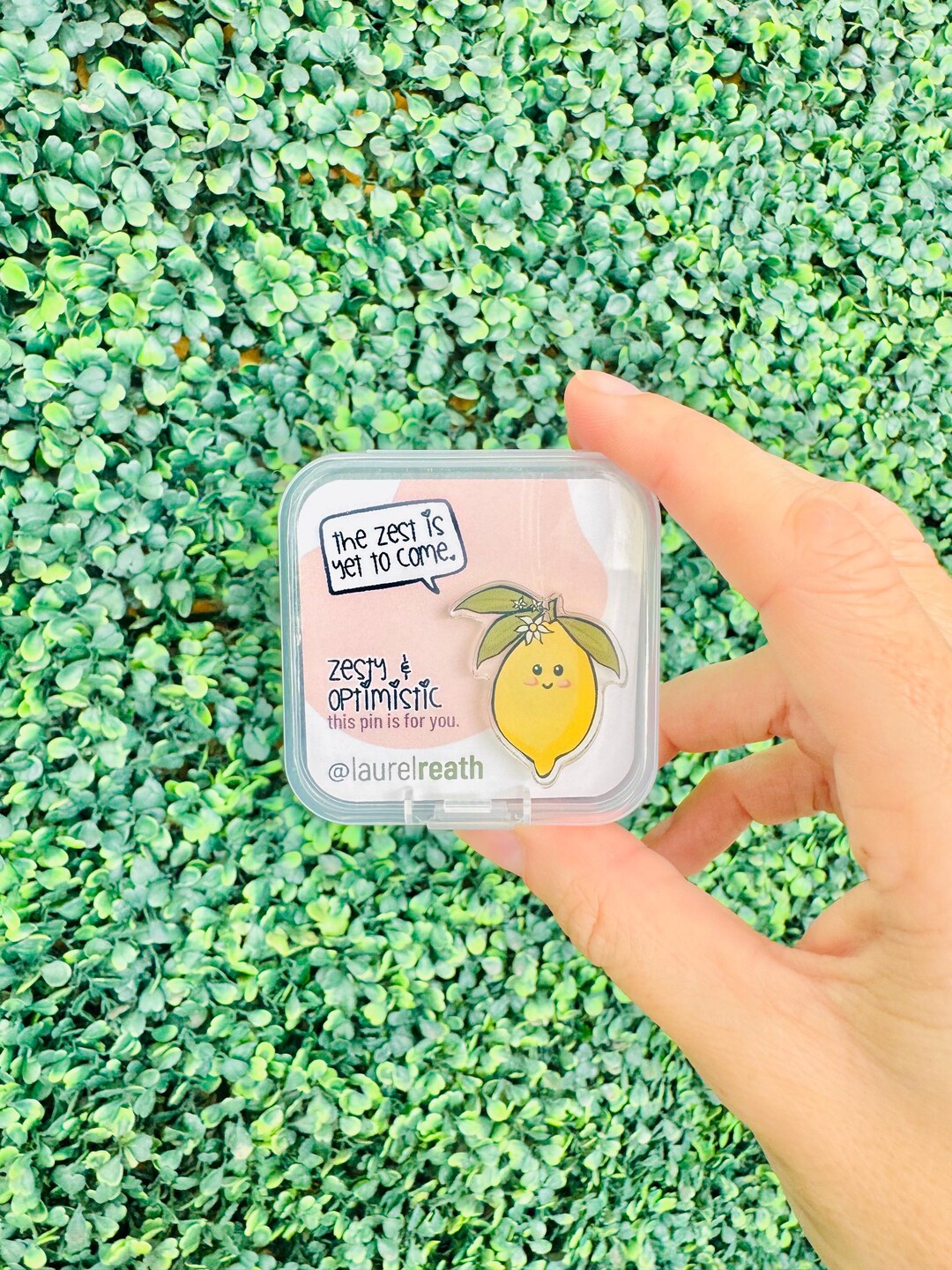 Lemon Acrylic Pin: Zesty Optimistic Accessory - Etsy