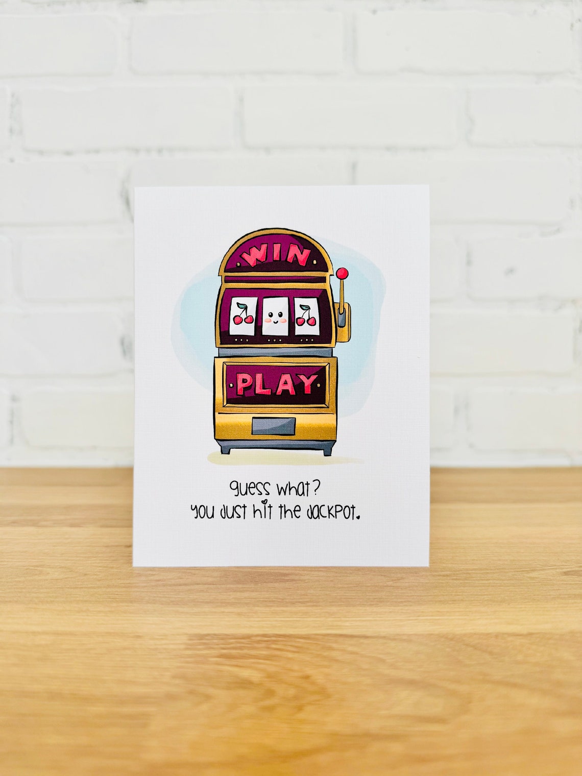 Lucky Jackpot Card: Slot Machine Greeting, Vegas Style - Etsy