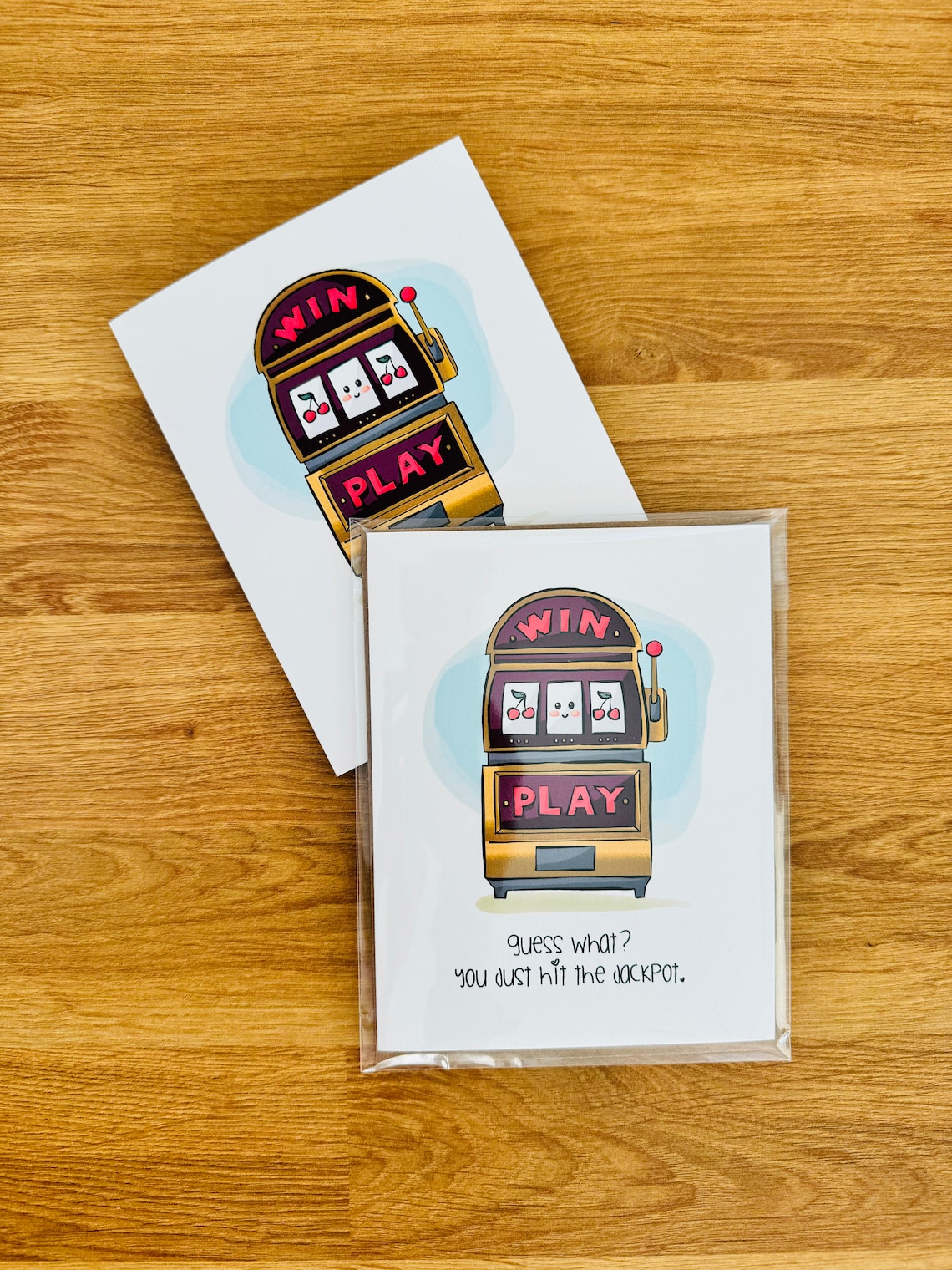 Lucky Jackpot Card: Slot Machine Greeting, Vegas Style - Etsy
