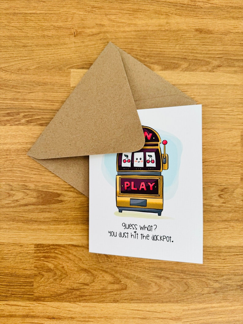 Lucky Jackpot Card: Slot Machine Greeting, Vegas Style - Etsy