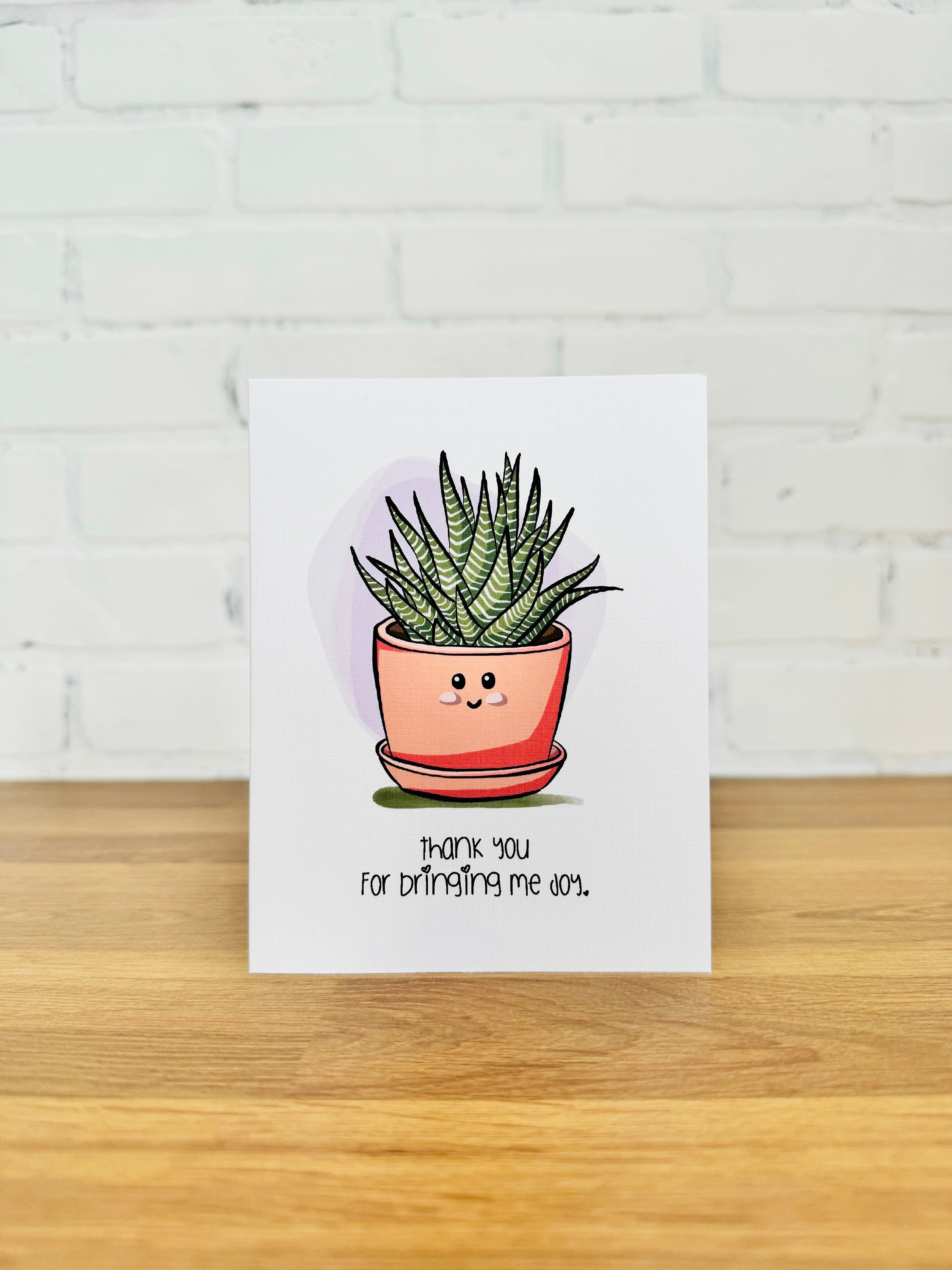 BRINGING JOY Card Succulent Greeting Card, Cute Friendship Cards, Cute ...