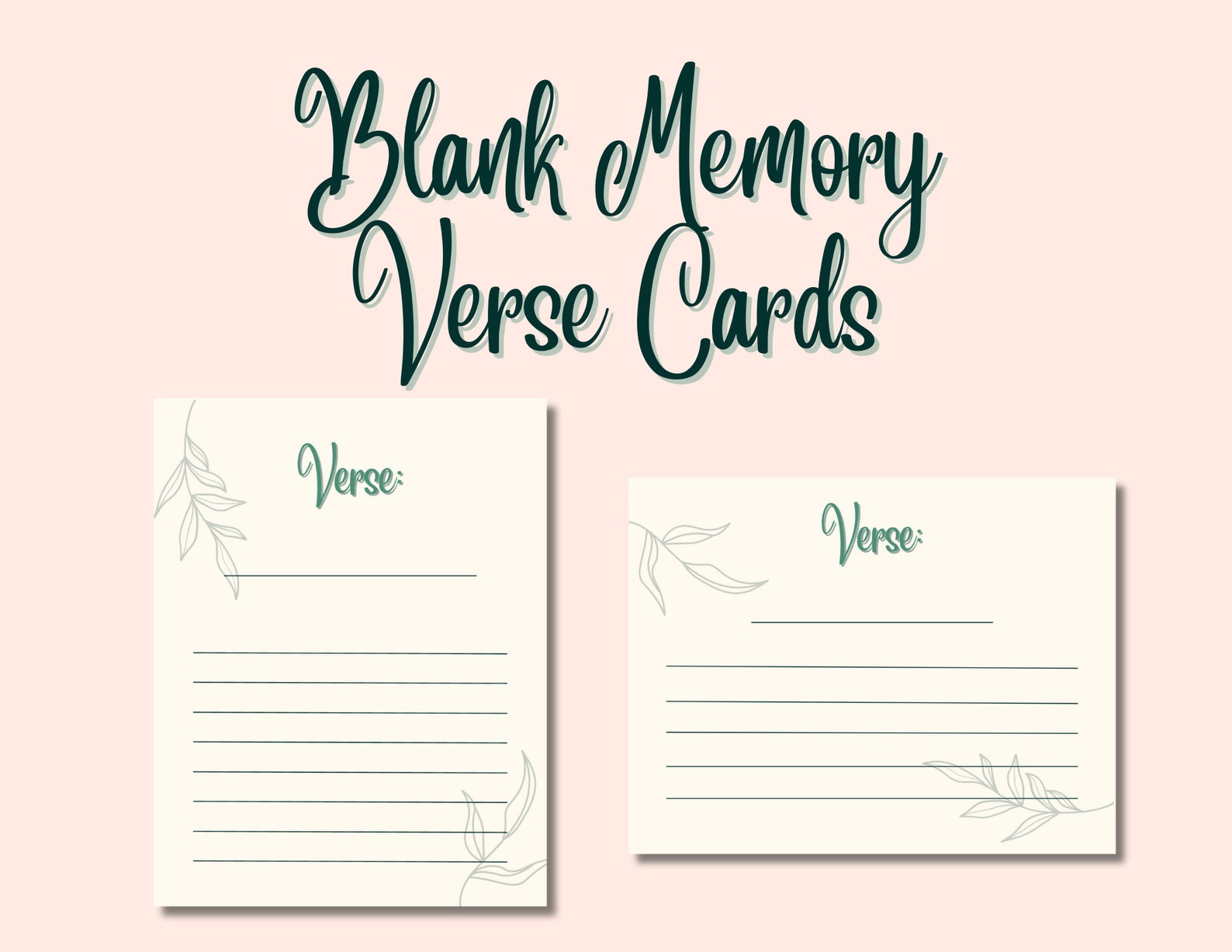 Blank Memory Verse Cards - Vertical and Horizontal Digital Download Printable - Etsy