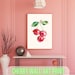 Watercolor Cherry Wall Art Print, Pink Girly Poster, Trendy Summer ...