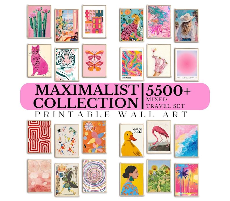 5500+ Eclectic Maximalist Wall Art Prints: Mega Bundle, Maximalist Home ...