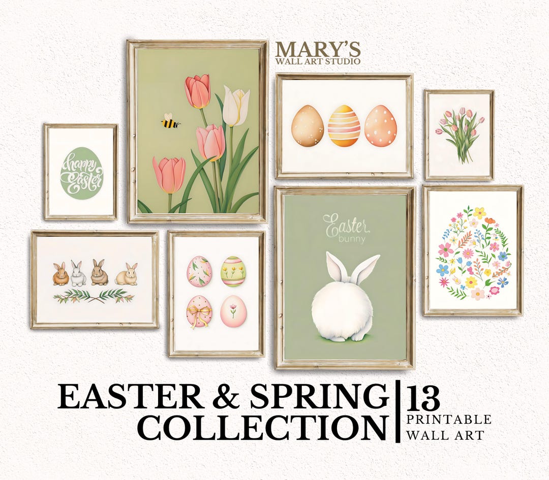 Easter Wall Art Print | Set of 13 Easter Printables | Easter Decor ...