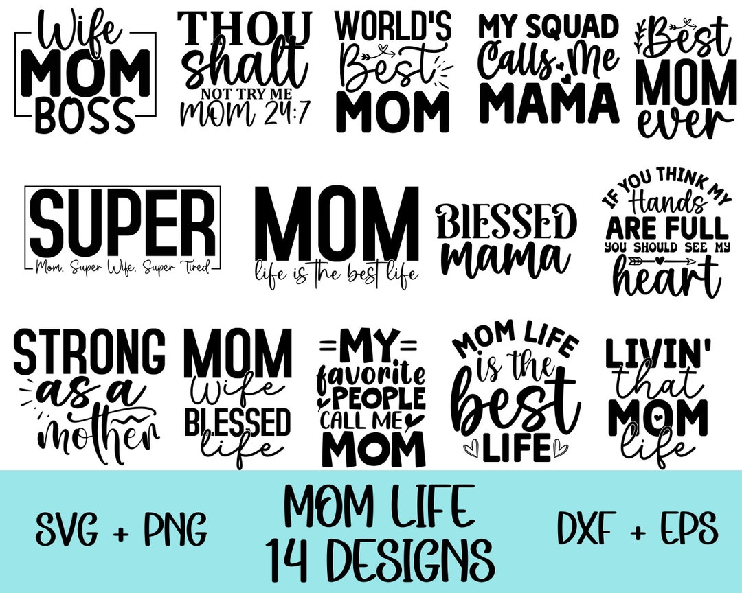 Mom Quotes SVG Bundle, SVG Files for Cricut, SVG Files, Mothers Day Svg ...