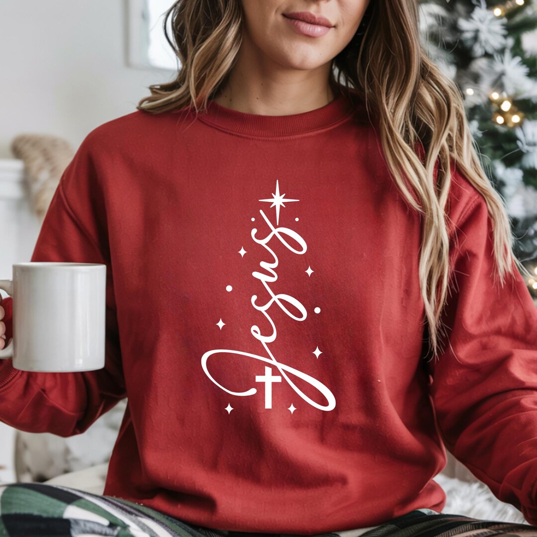 Jesus Christmas Tree SVG, Christian Christmas Shirt, Jesus SVG PNG ...