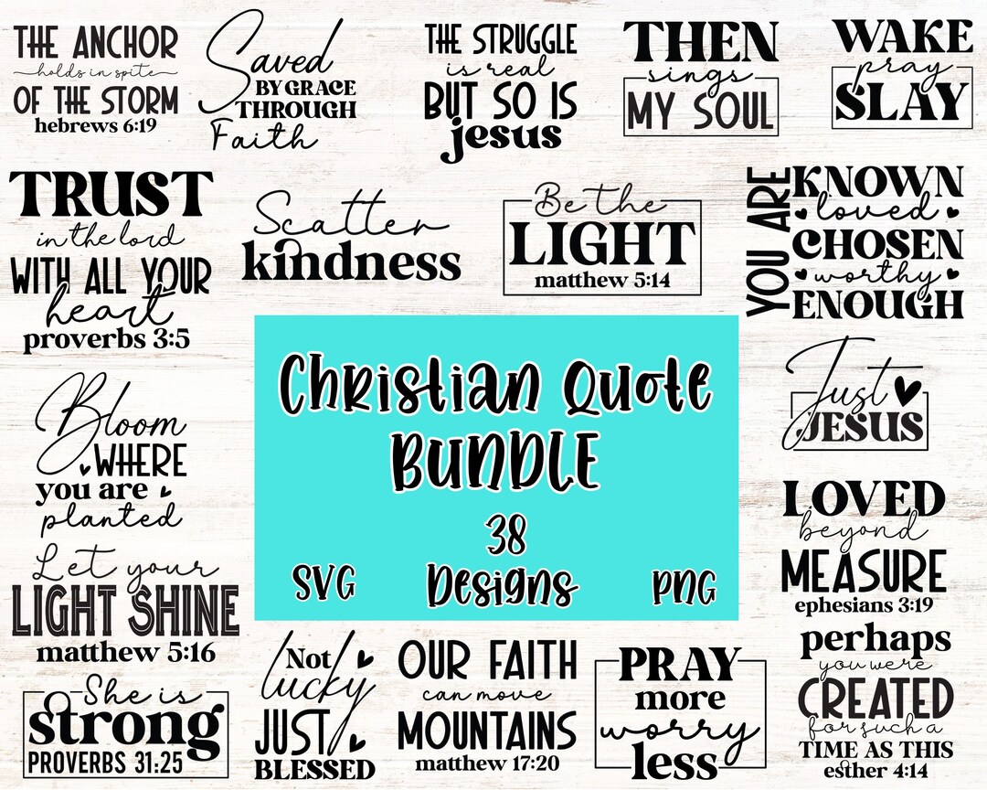 Christian Quotes SVG Bundle, Digital Download, Svg Files, Jesus Shirt ...