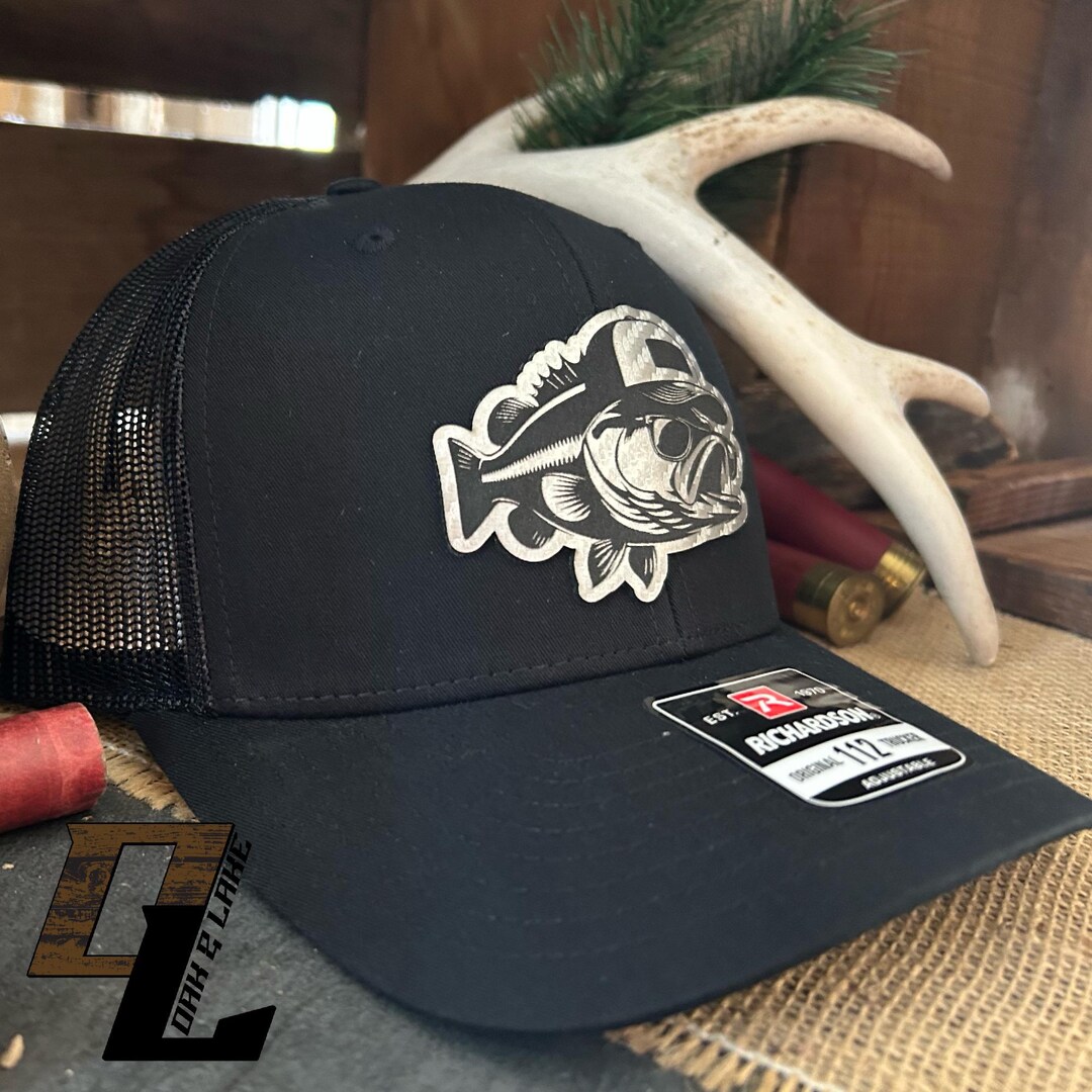 Cool Bass Hat With Engraved Carbon Fiber Silver Leatherette Patch ...