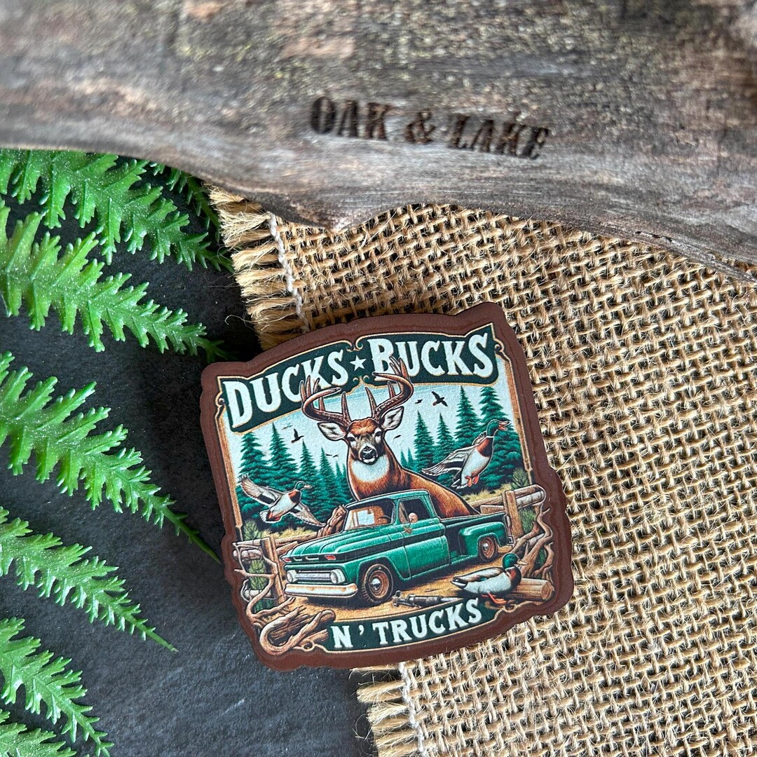Ducks Bucks and Trucks DTF Leatherette Patch Hunting Hat Patch Adhesive ...
