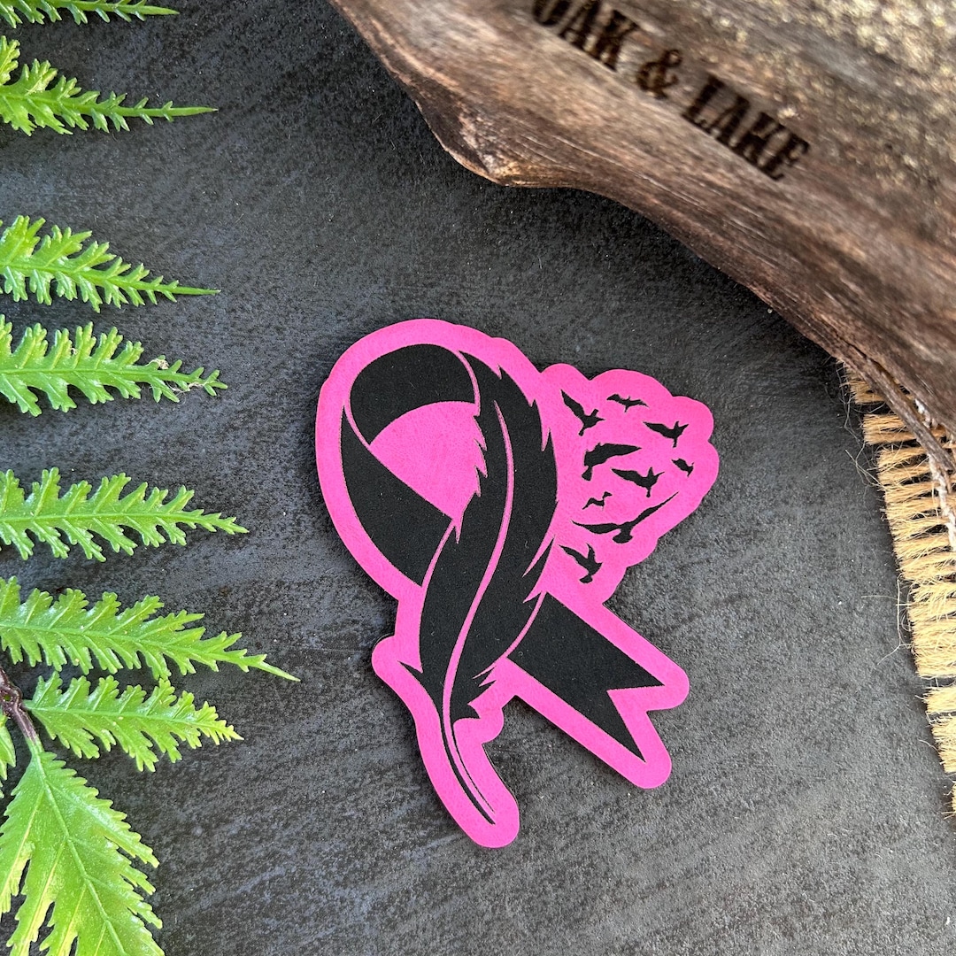 Breast Cancer Awareness Ribbon Leatherette Patch Heat Activated ...