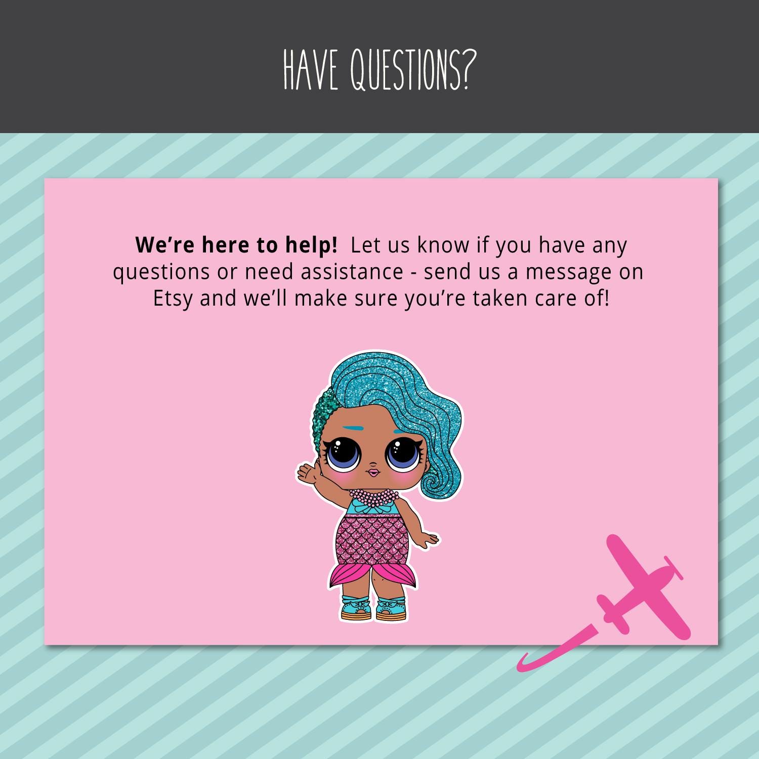 LOL OMG Doll Themed Hand Drawn Customizable 5"x7" Party Invitations - Etsy