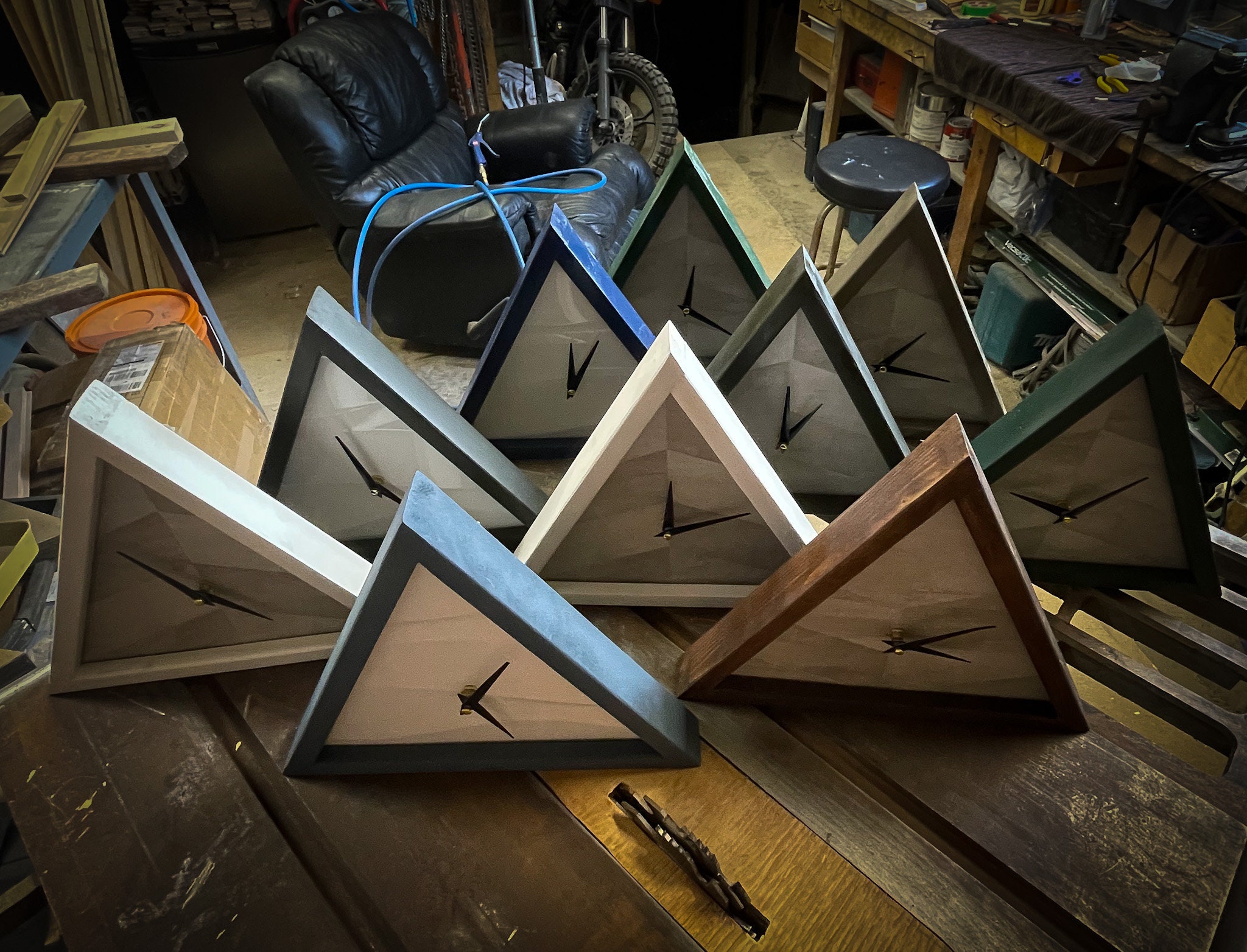 Artisanal Rustic Triangular Clock - Etsy