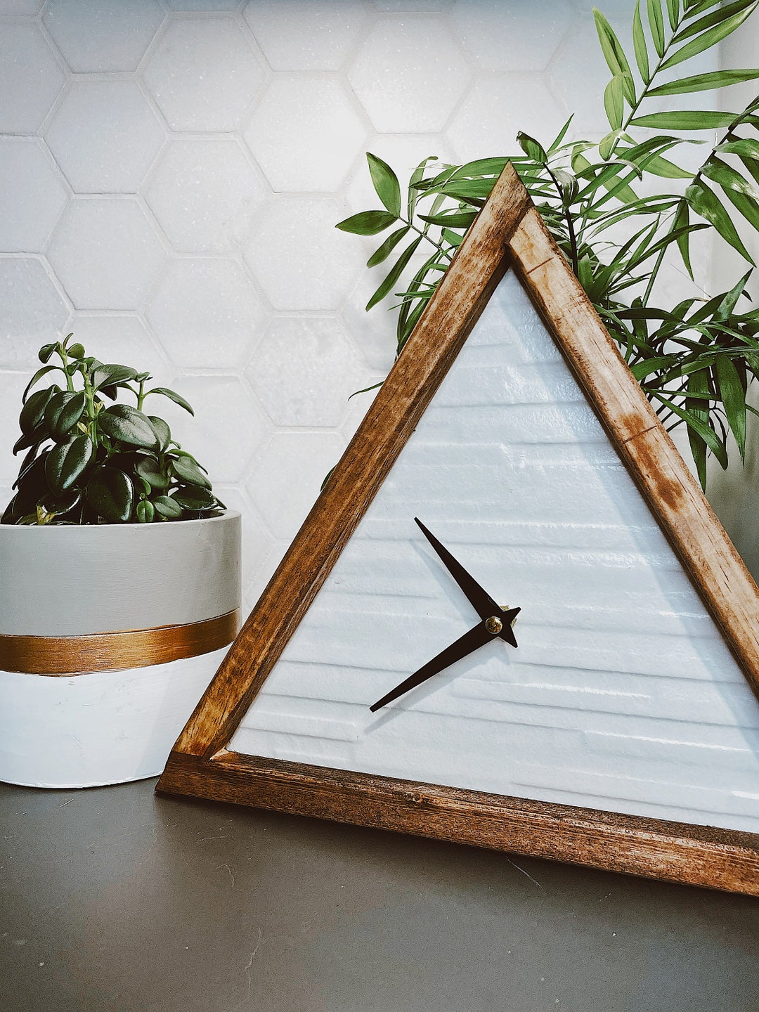 Artisanal Rustic Triangular Clock - Etsy