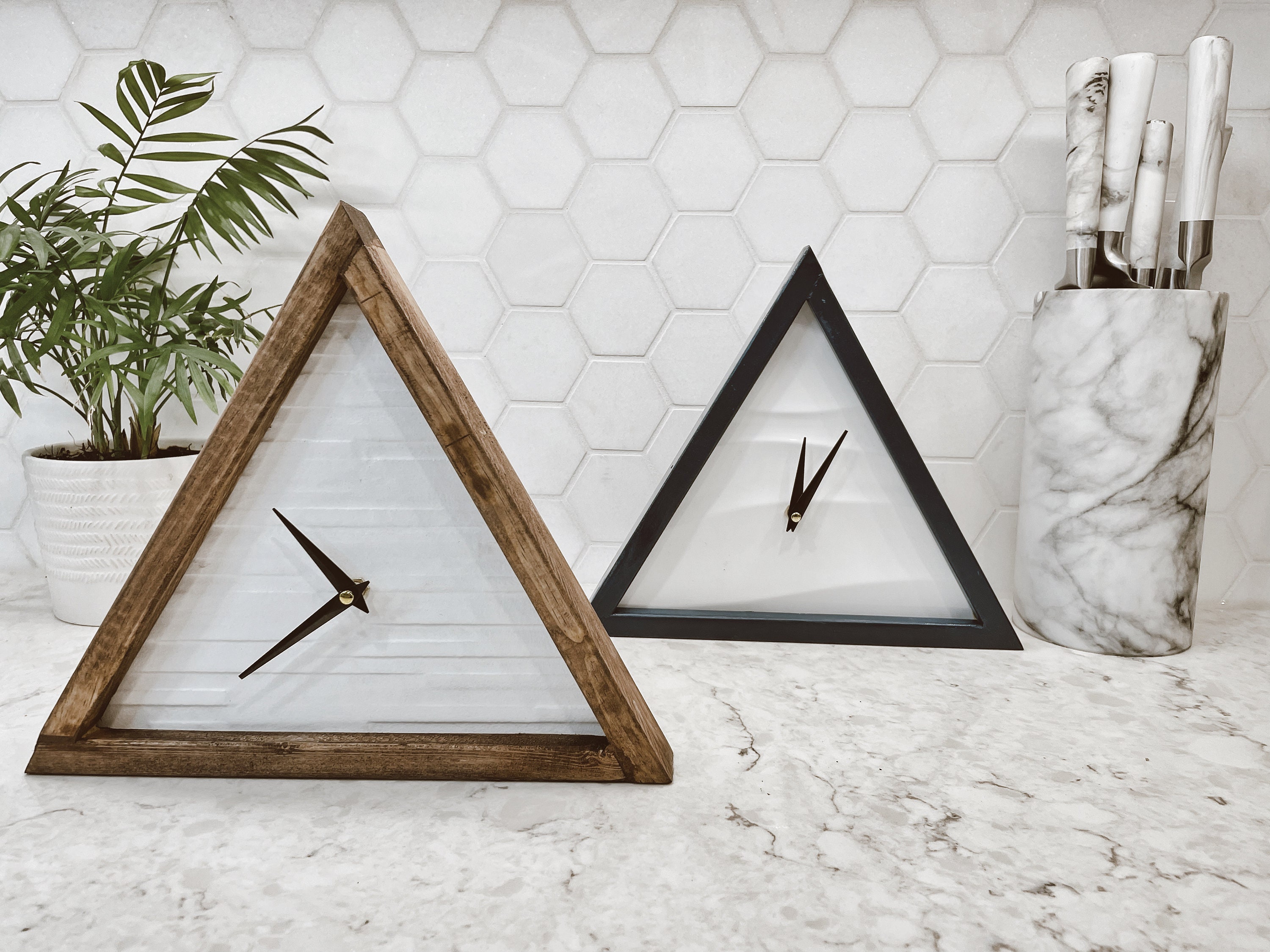 Artisanal Rustic Triangular Clock - Etsy