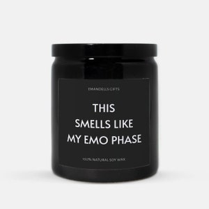 This Smells Like My Emo Phase Funny Joke Candle, Emo Goth Merch ...