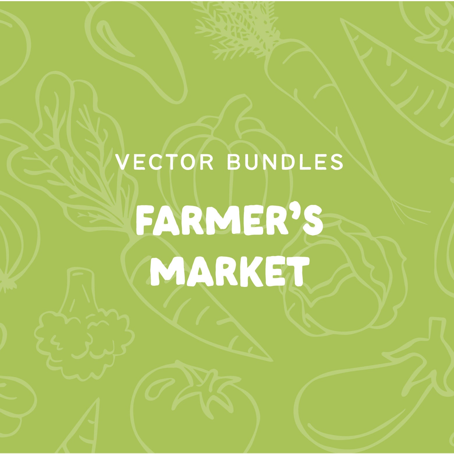 Farmers Market Vector Bundle | Hand Drawn Vegetables | Natural Veggie ...