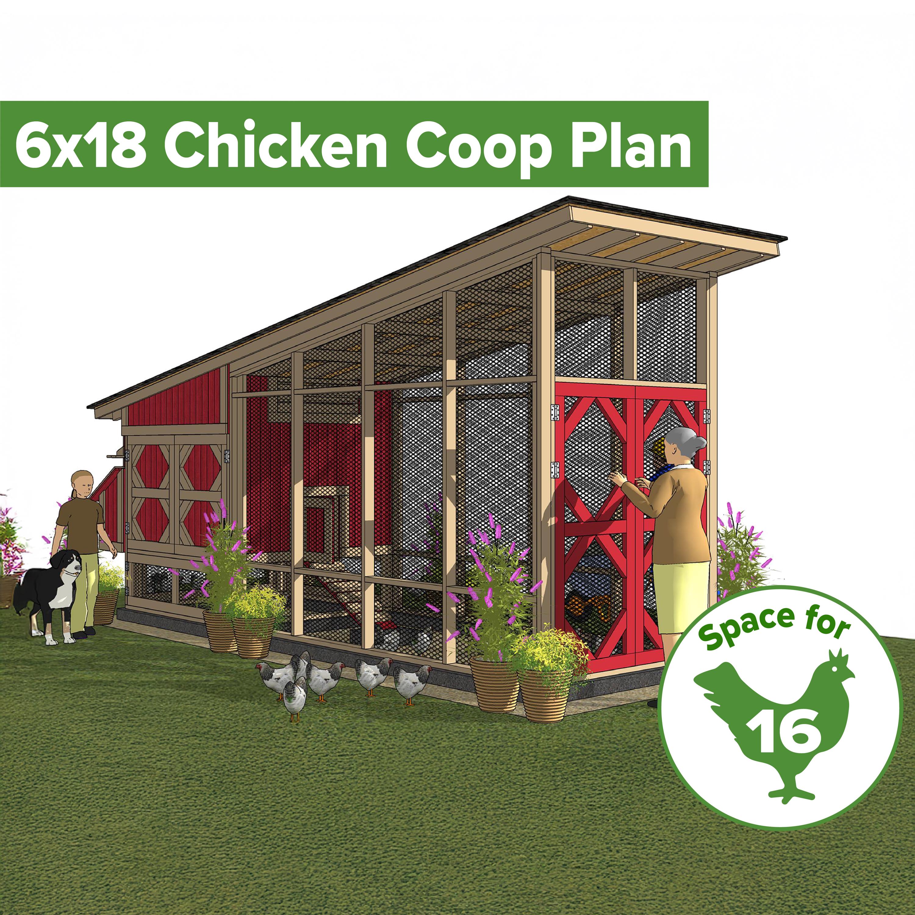 DIY Chicken Coop Build Plans (6x18) – for 16 Chickens (PDF Download) - Etsy