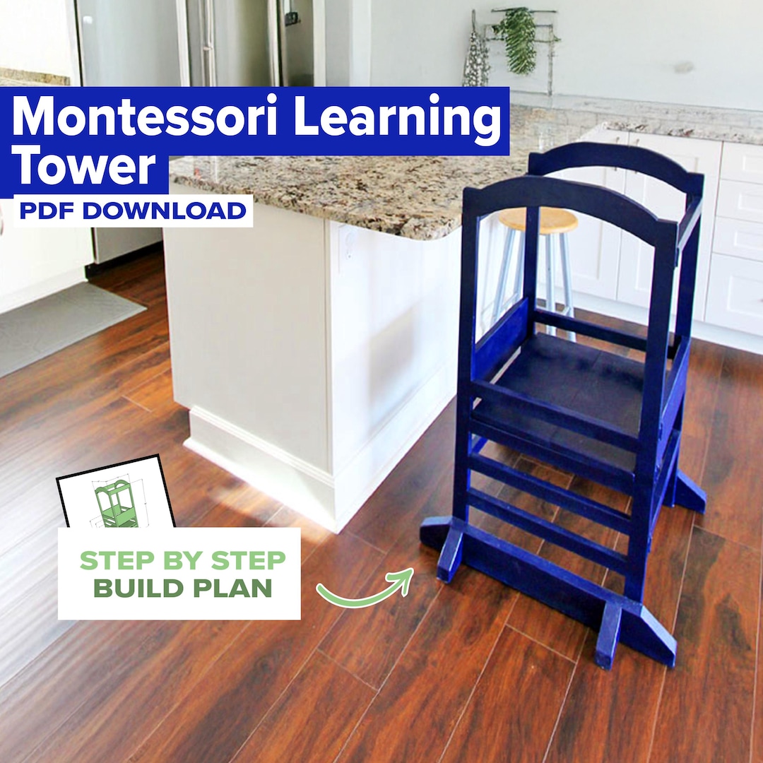 DIY Montessori Toddler Learning Tower Adjustable Kitchen Step Stool and ...