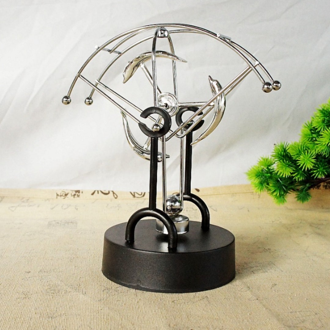 Kinetic Art With Dolphin Ornament Perpetual Motion Desk - Etsy