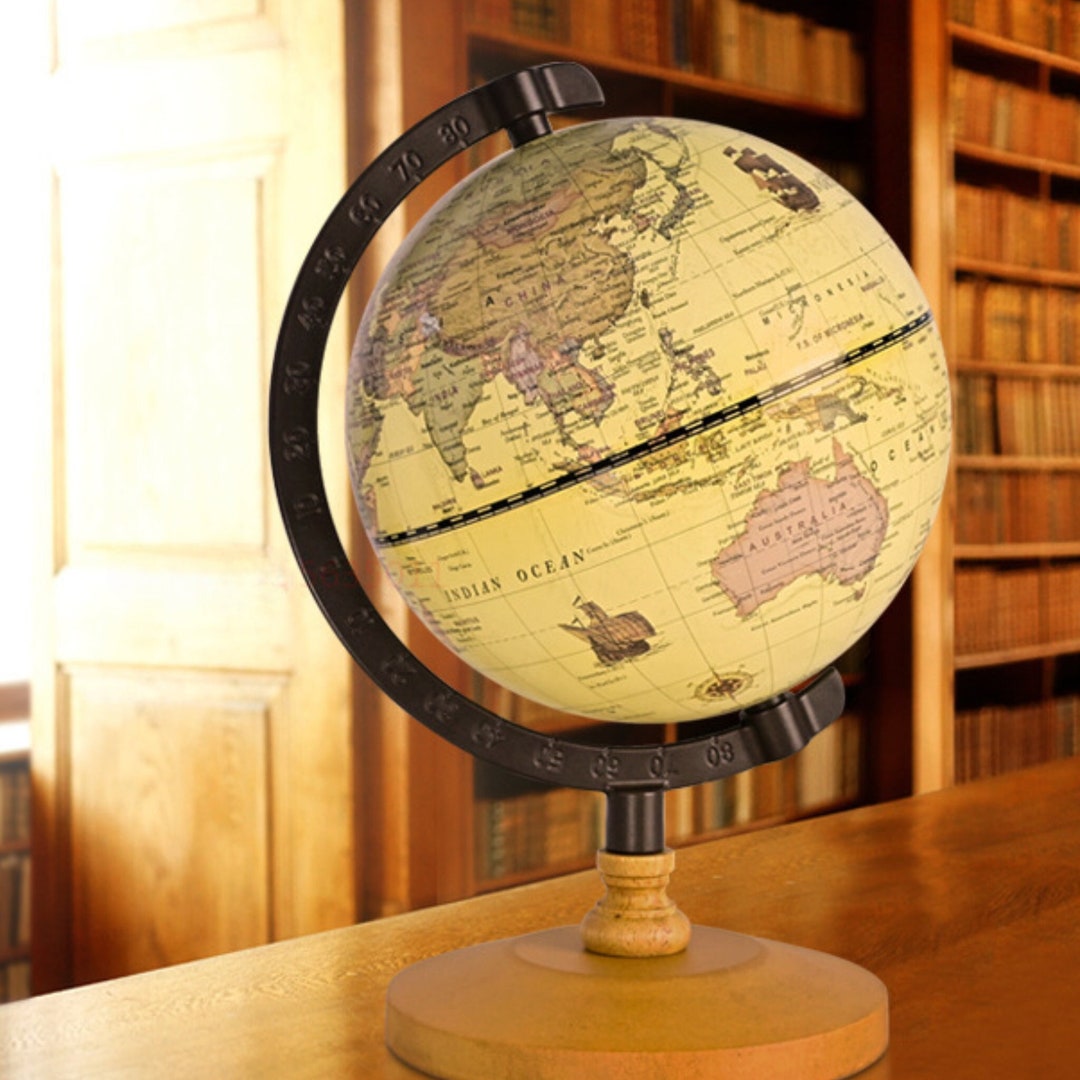 Wooden World Map Vintage World Globe Retro Earth Globus - Etsy