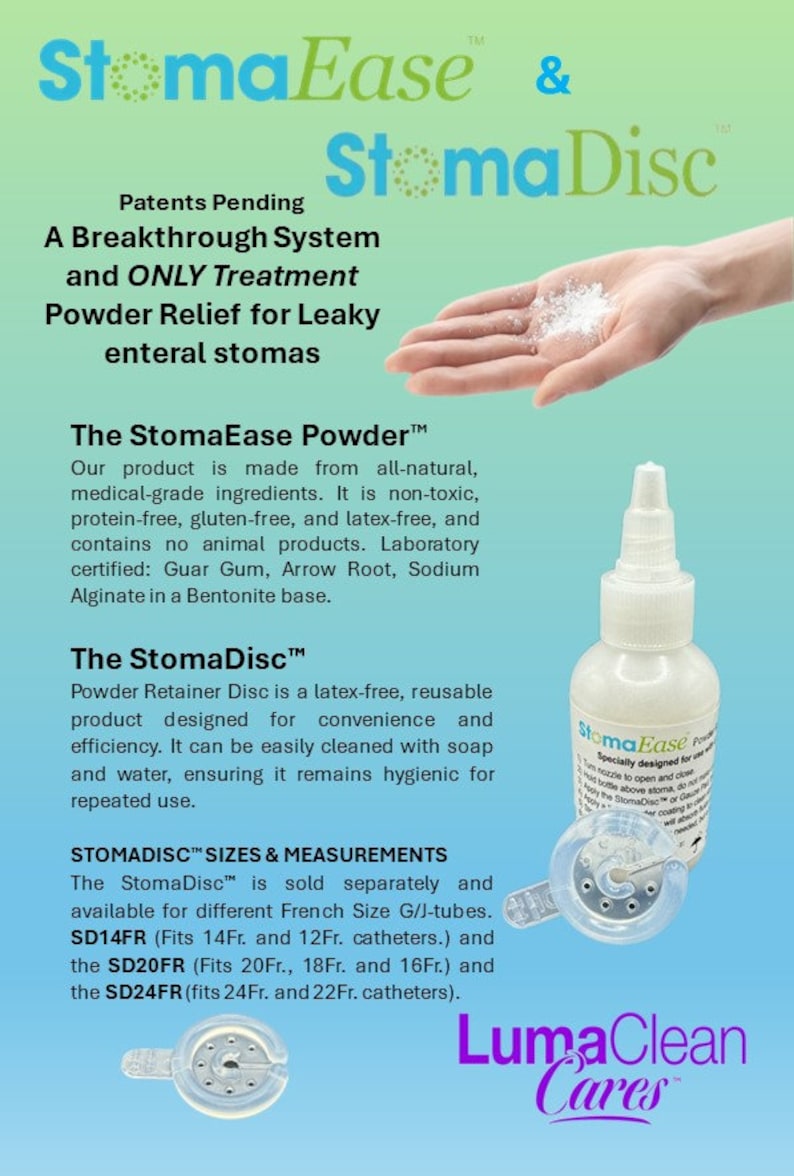 Stomaease™ Powder, Leakage, Odor Relief for Enteral Stomas (g-tubes & J ...