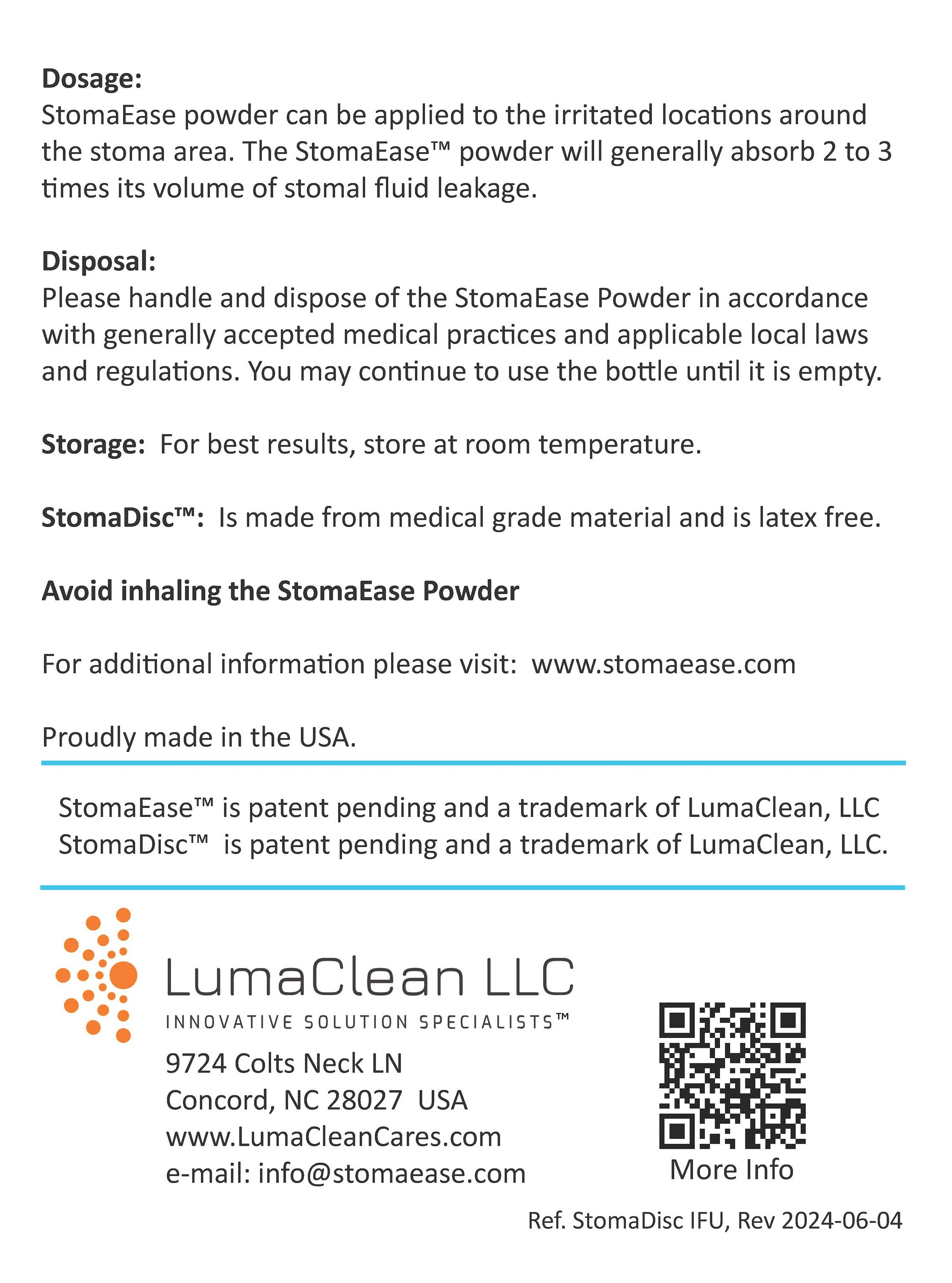 Stomaease™ Powder, Leakage, Odor Relief for Enteral Stomas (g-tubes & J ...