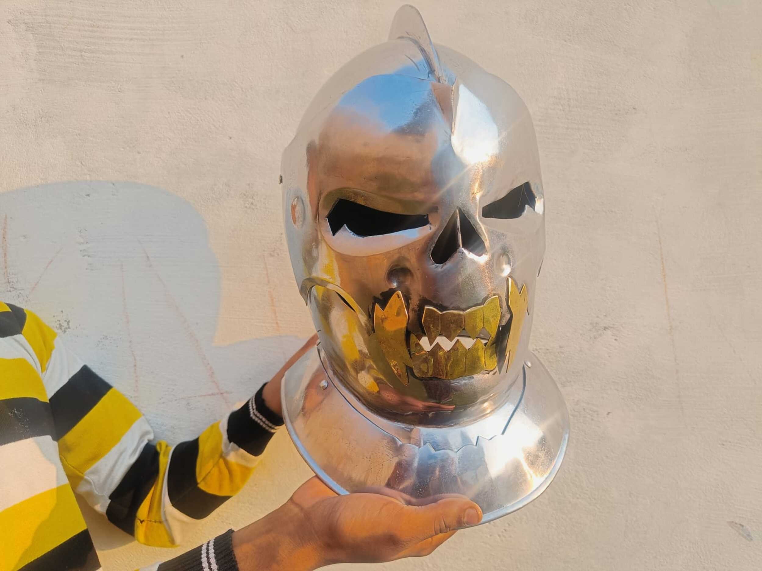 Old Demonic Face Helmet Medieval Helmet Battle Ready Historical ...