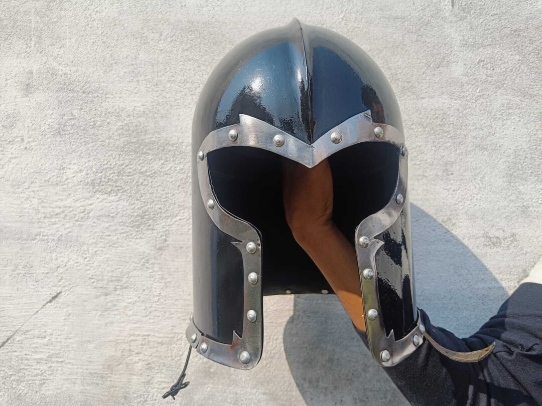 Black Barbute Helmet | Medieval Knight Armor, Cosplay SCA LARP - Etsy