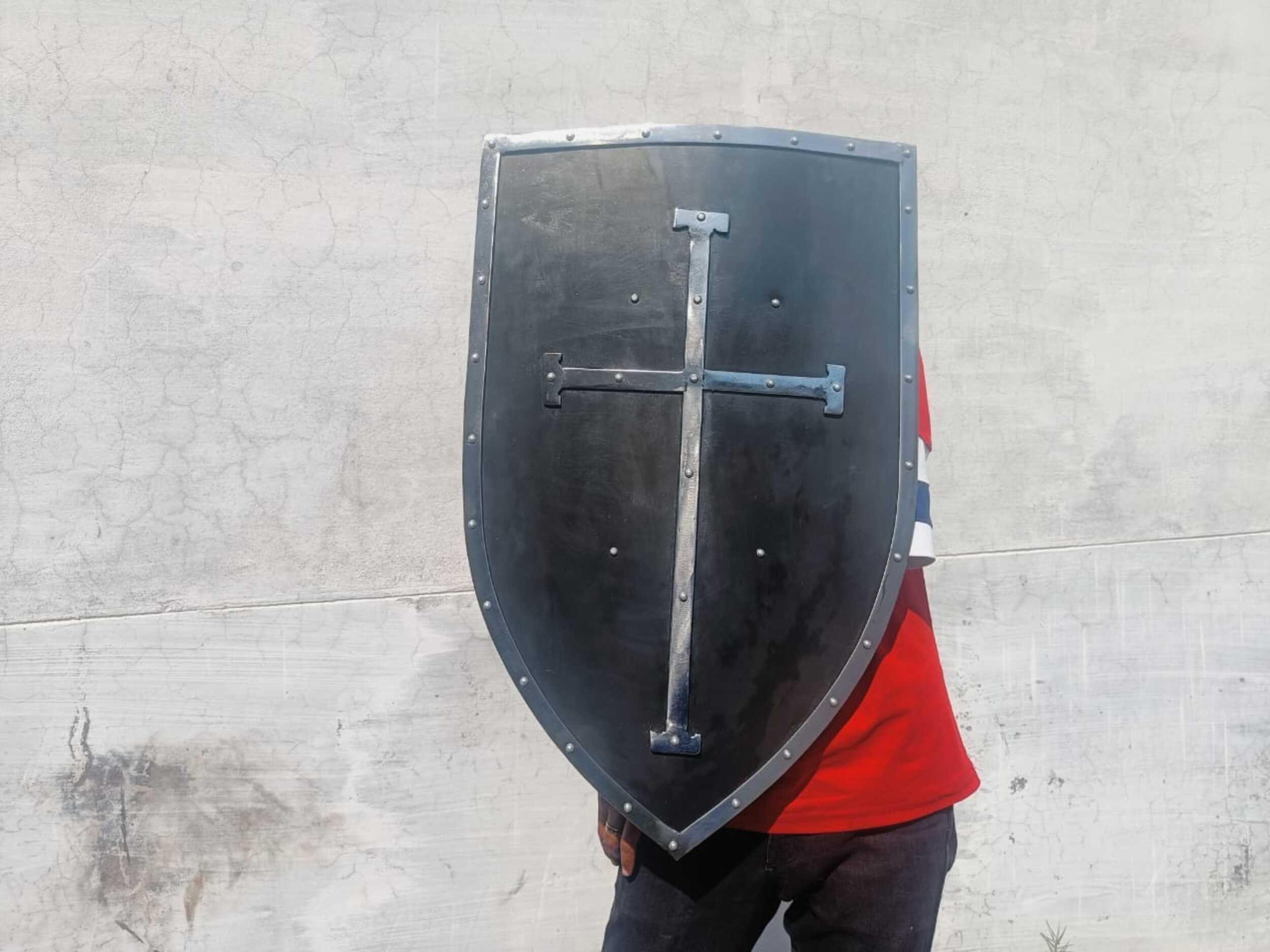 Medieval Knight Crusader Cross Templar Shield Larp Reenactment Cosplay ...