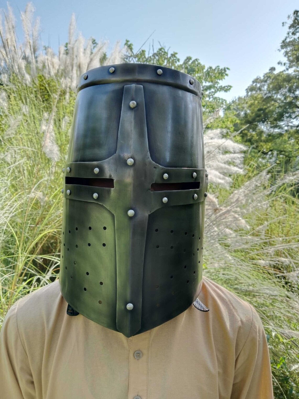 Templar Helmet L Medieval Dargen Great Combat Helmet| Museum Knight ...