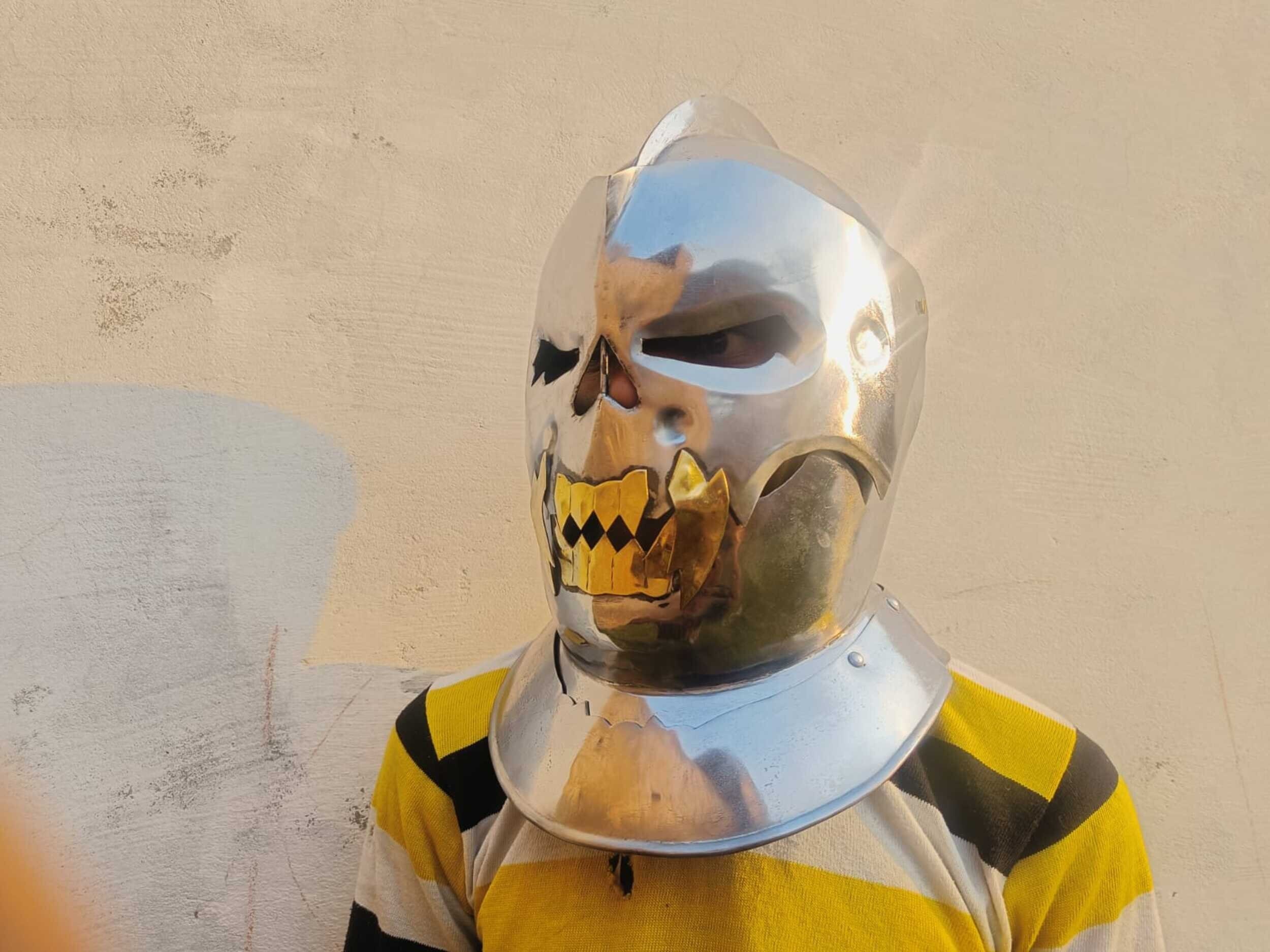 Old Demonic Face Helmet Medieval Helmet Battle Ready Historical ...