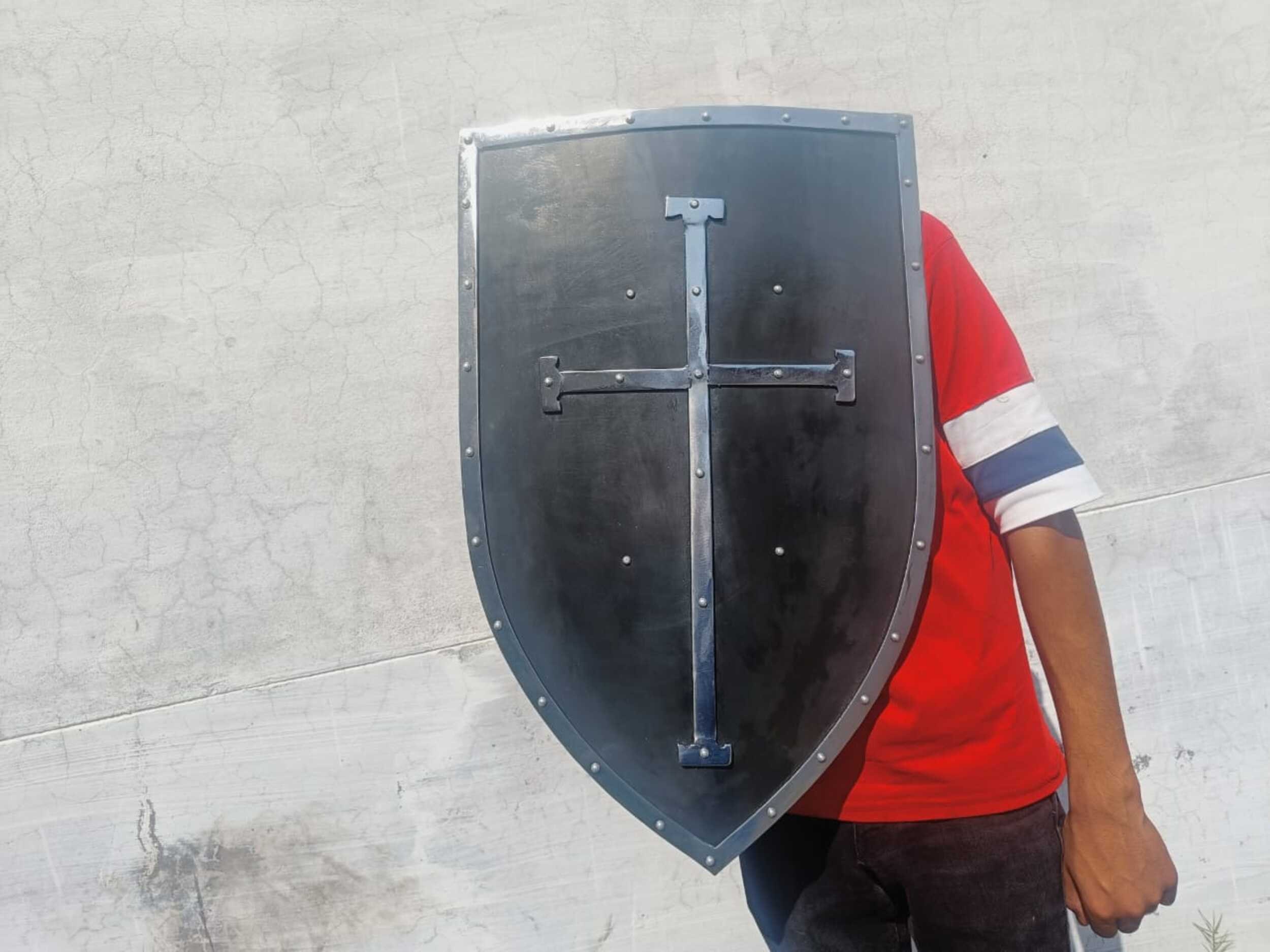 Medieval Knight Crusader Cross Templar Shield Larp Reenactment Cosplay ...