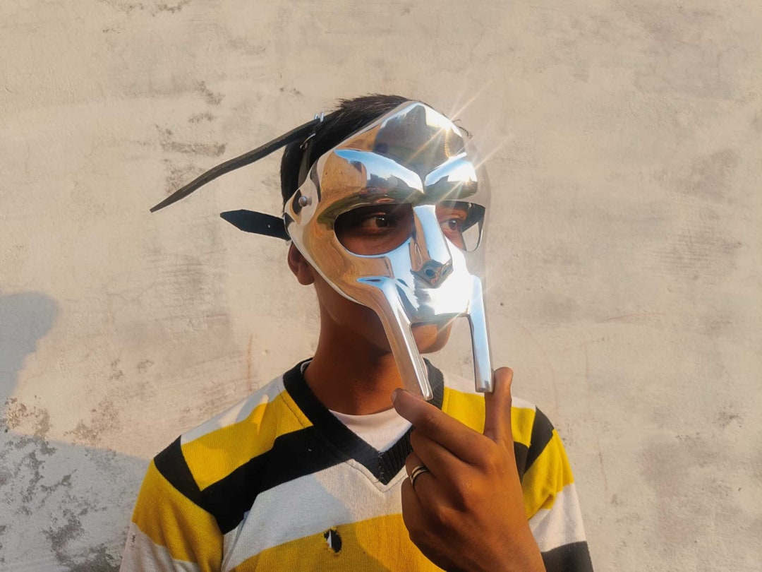 Máscara MF DOOM / Villano loco Armadura facial de aluminio suave ...