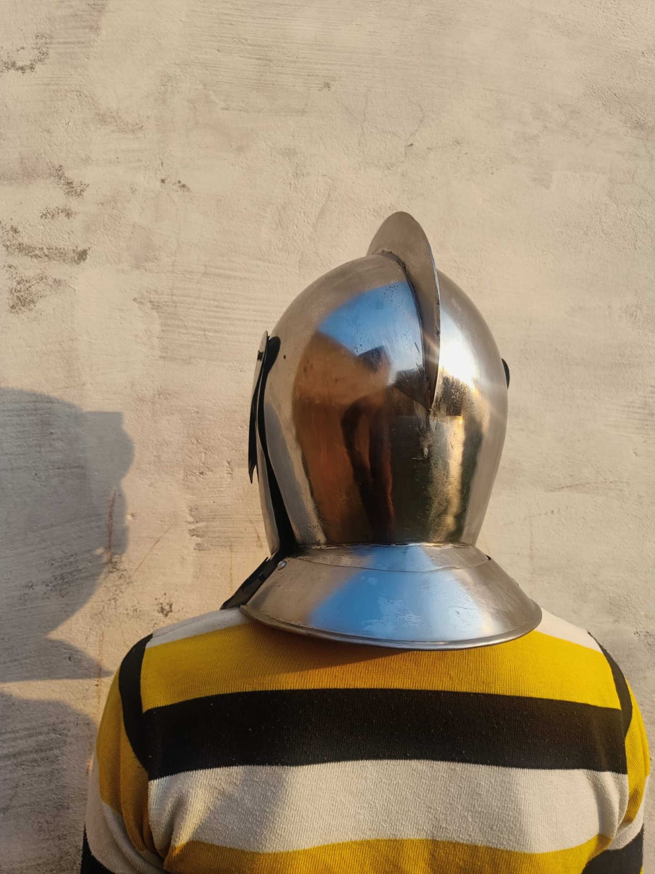 Demonic Face Medieval Helmet: Battle Ready Silver Armor Cosplay - Etsy