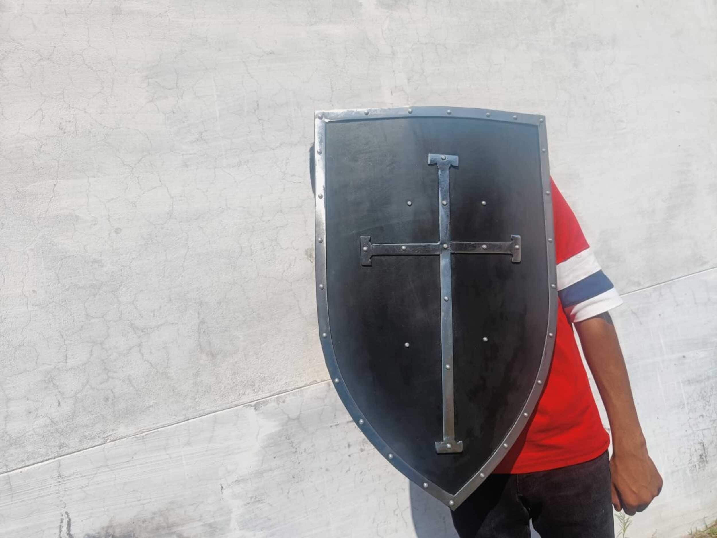 Medieval Knight Crusader Cross Templar Shield Larp Reenactment Cosplay ...