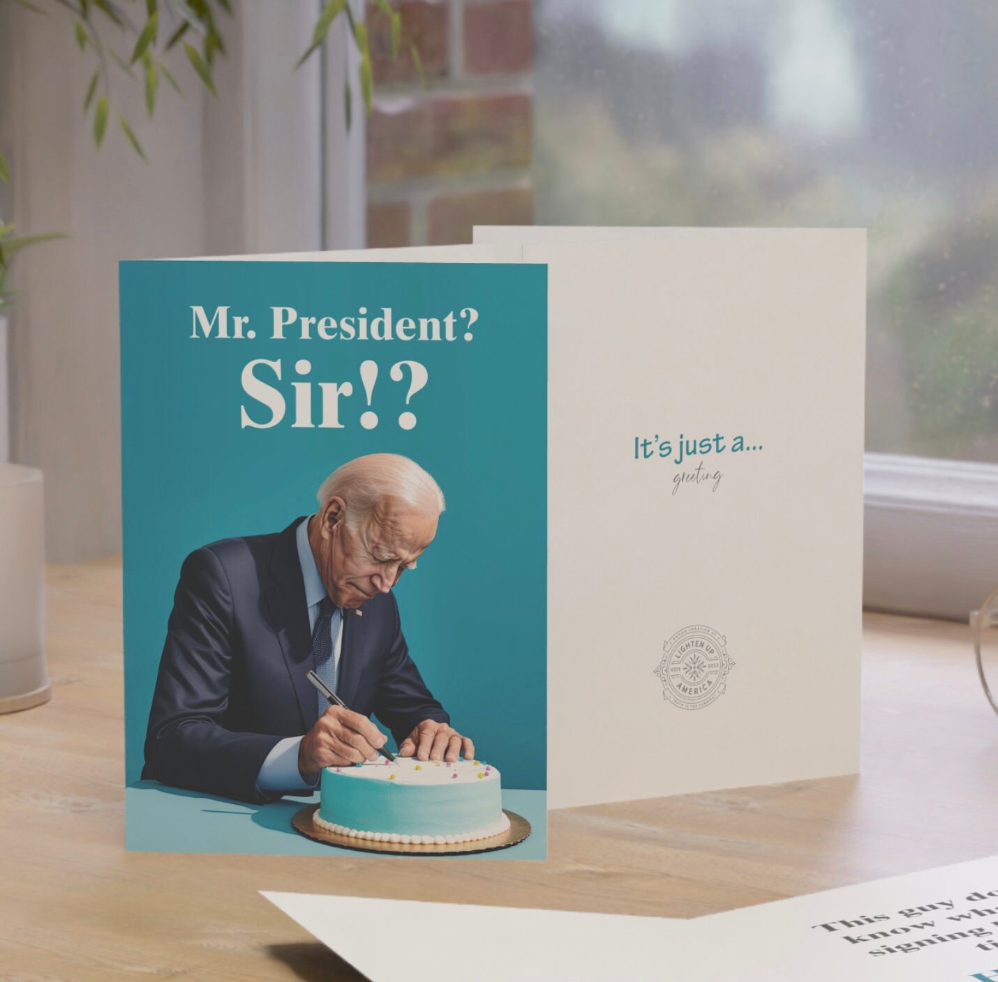 Joe Biden Signing Birthday Cake Happy Birthday Card. - Etsy