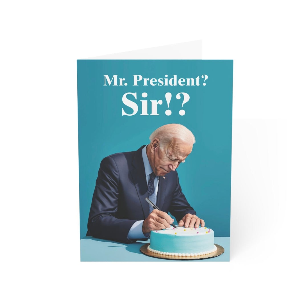 Joe Biden Signing Birthday Cake Happy Birthday Card. - Etsy