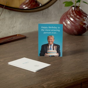 Trump Happy Birthday With Cake and Candles Birthday Card. - Etsy